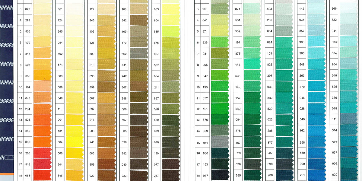 YKK Color Card — Zipper Stop