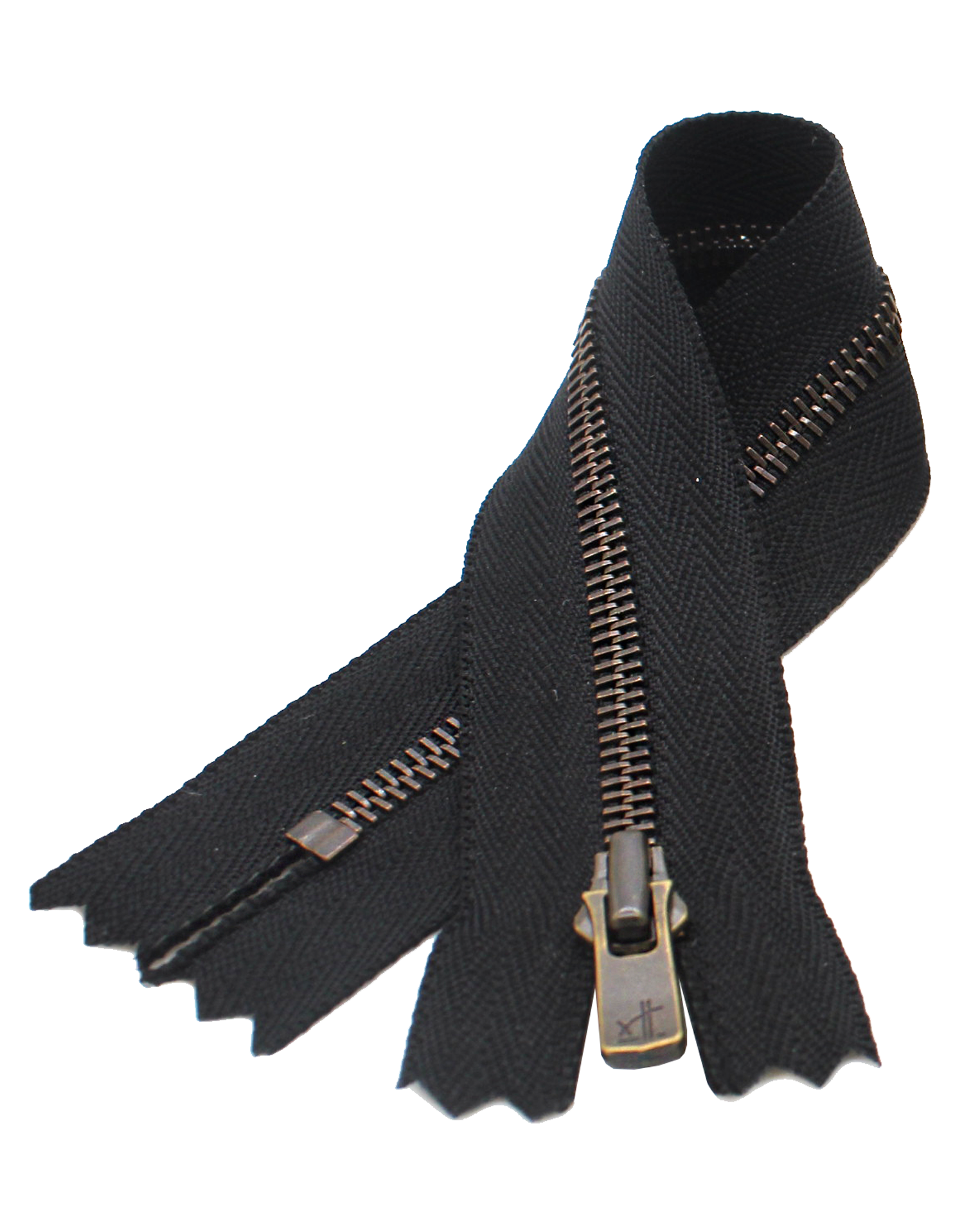 YKK® #2 Excella Antique Brass Zipper - Closed Bottom — Zipper Stop