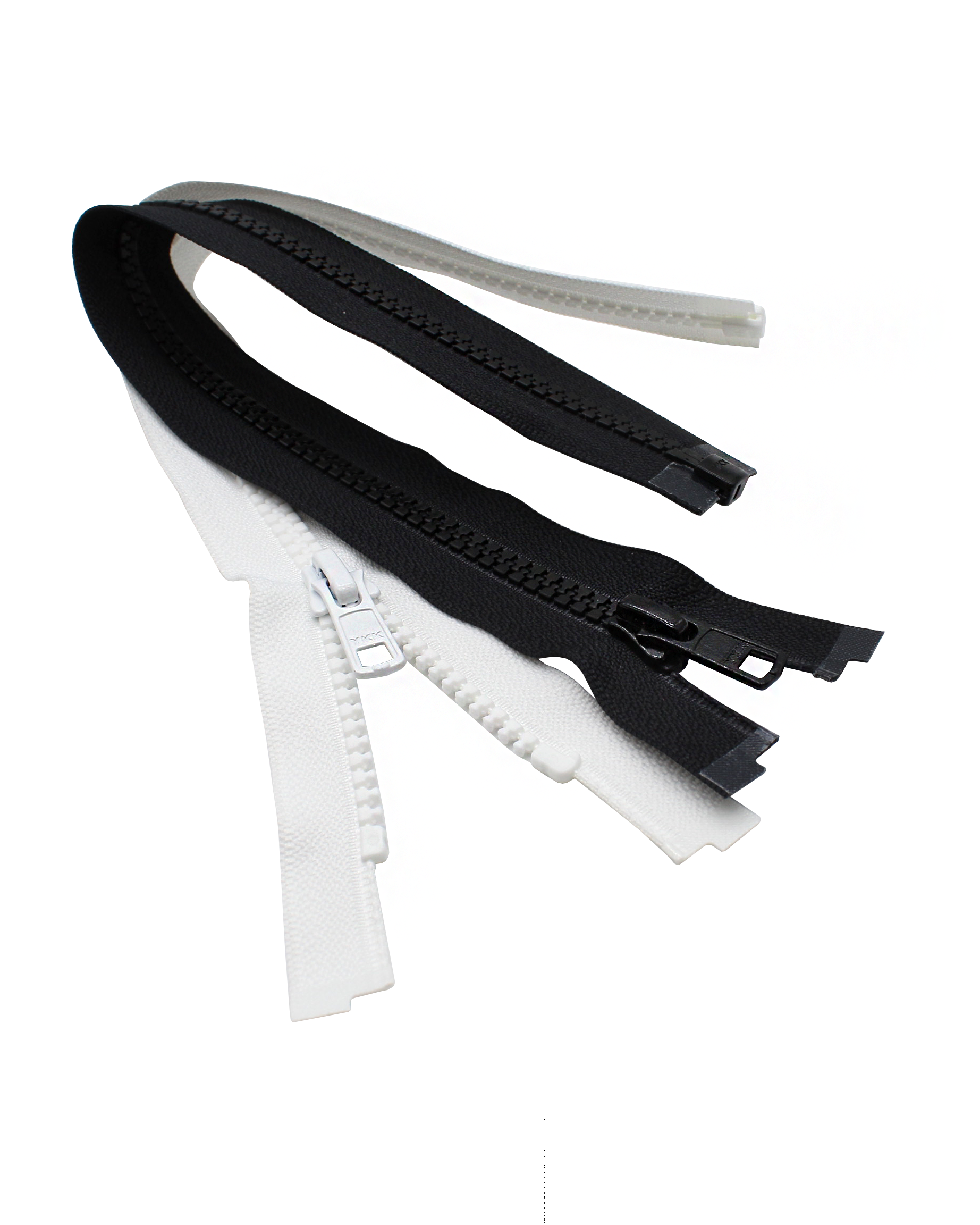 YKK® #5 Molded Plastic Separating Zippers - Black & White - 14" to 36 ...